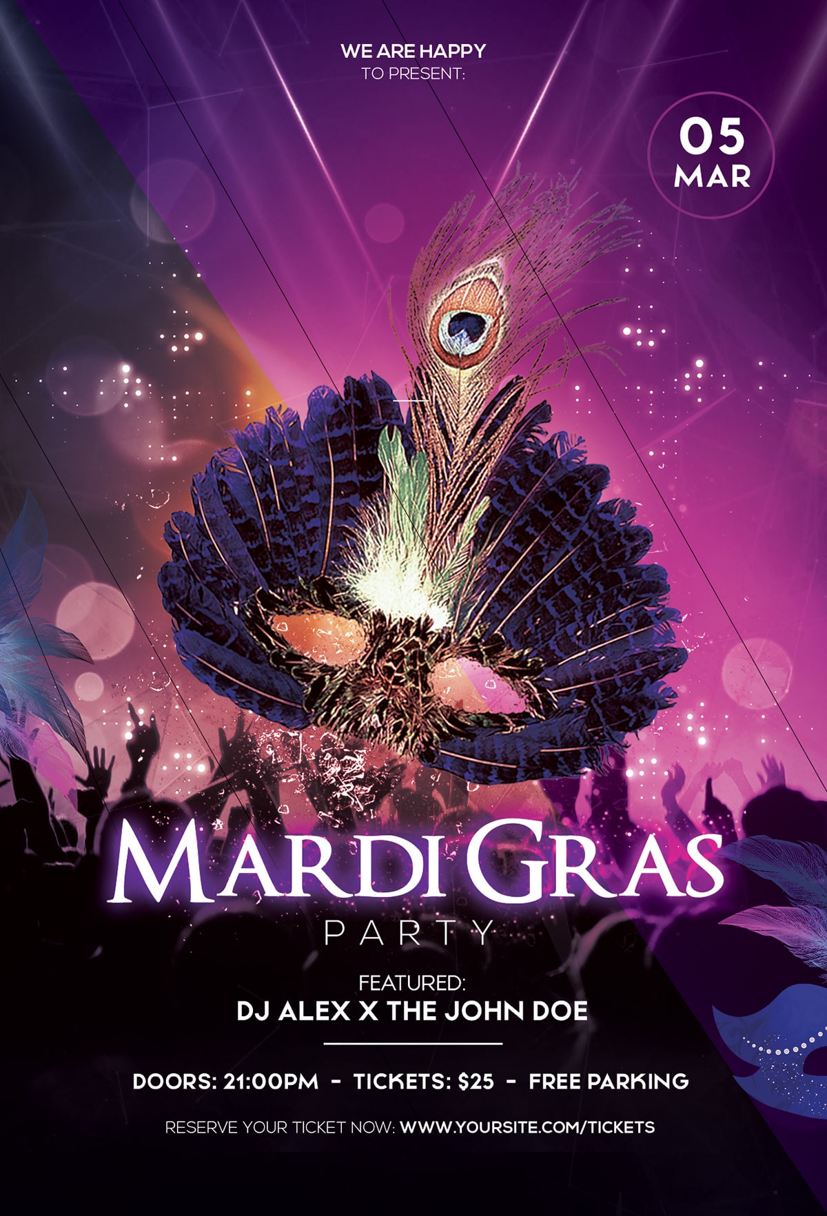 2019 Mardi Gras Free PSD Flyer Template PSDFlyer