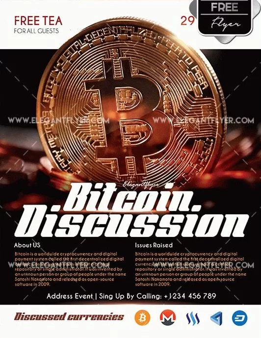 Bitcoin Discussion Free PSD Flyer Template - PSDFlyer