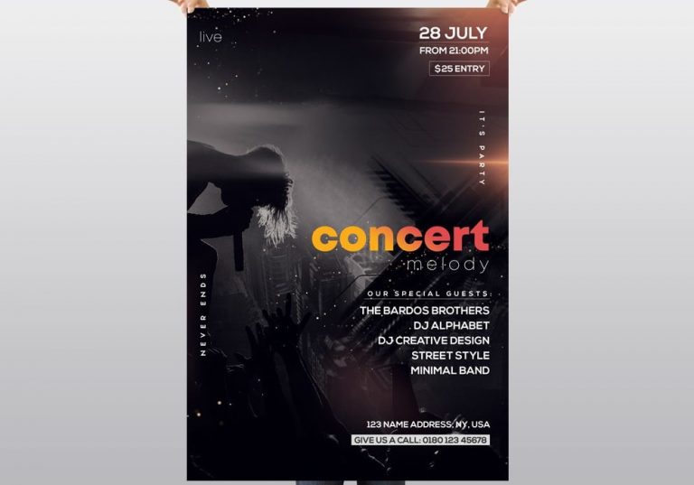 Concert Melody Free PSD Flyer Template - PSDFlyer