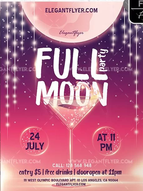 Full Moon Party – Free Flyer PSD Template - PSDFlyer
