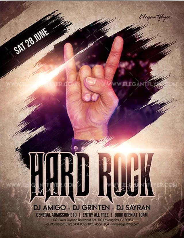 Hard Rock – Free Flyer PSD Template - PSDFlyer