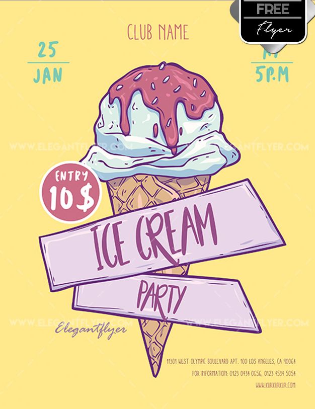 Ice Cream Party Free PSD Flyer Template PSDFlyer