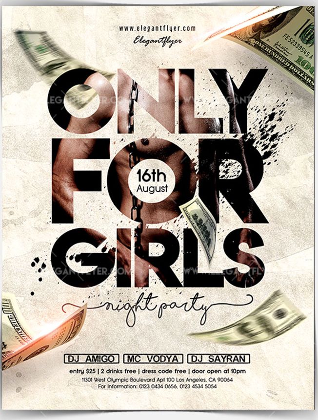 Only For Girls – Free Flyer PSD Template - PSDFlyer