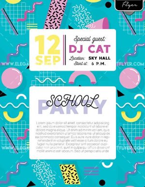 School Party – Free Flyer PSD Template - PSDFlyer