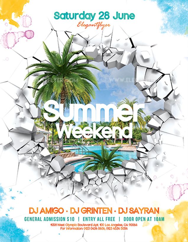 Summer Weekend – Free Flyer PSD Template - PSDFlyer