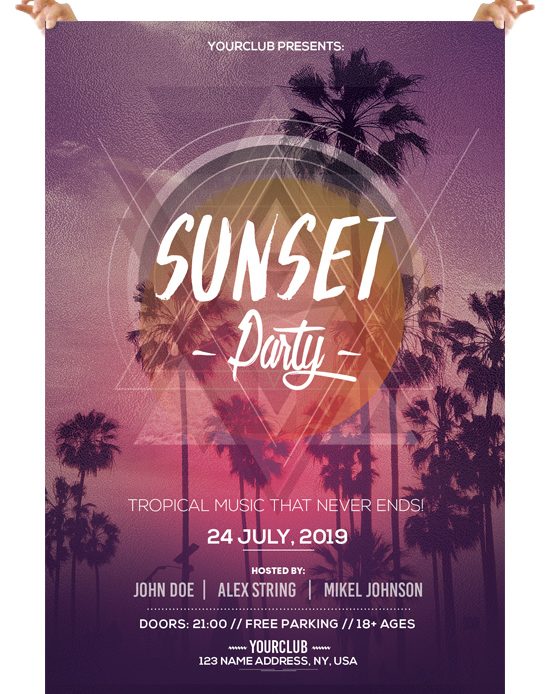 Sunset Party – Free PSD Flyer Templates - PSDFlyer
