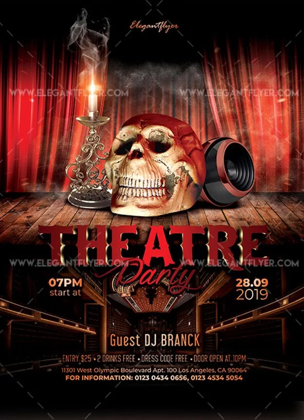 Theatre Party – Free Flyer PSD Template - PSDFlyer