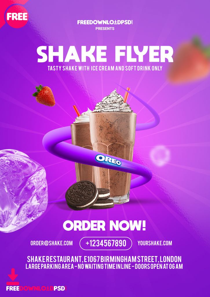 Free Shakes Flyer Template PSD - PSDFlyer