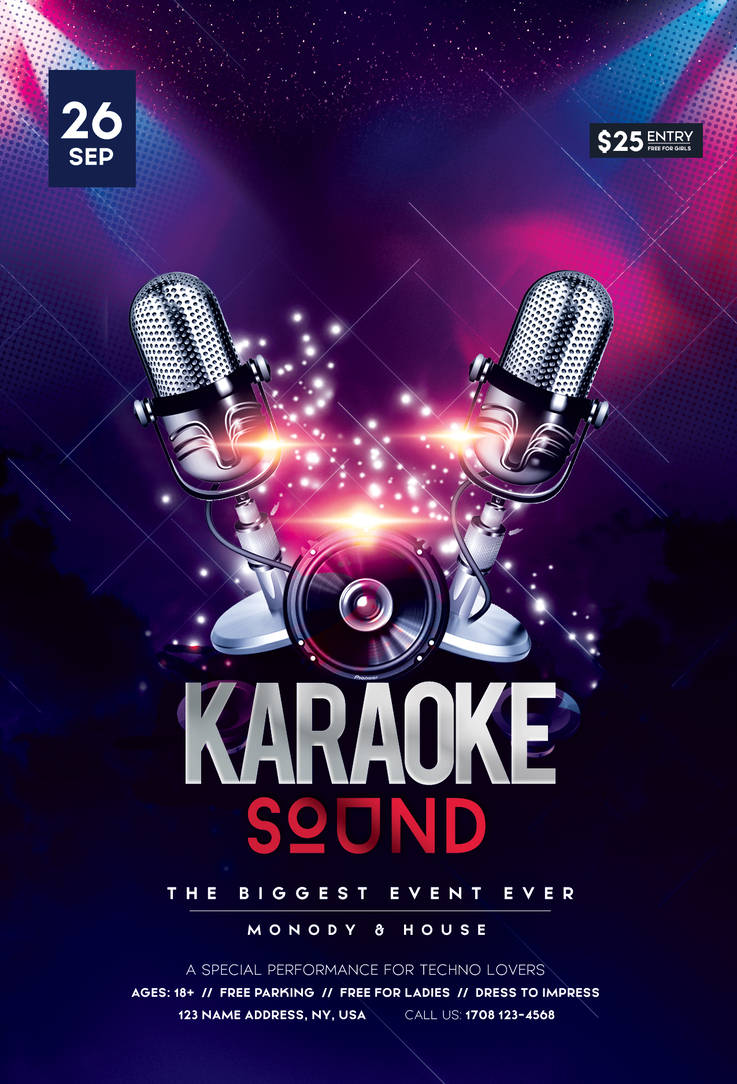 Karaoke Night PSD Free Flyer Template PSDFlyer