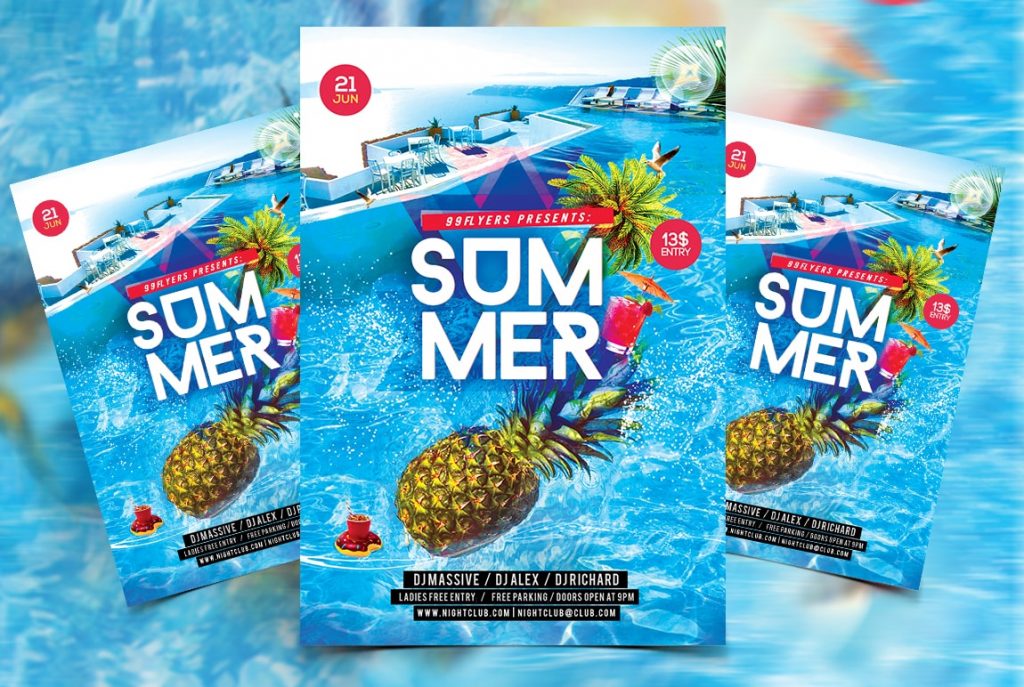 Summer Splash Free PSD Flyer Template - PSDFlyer