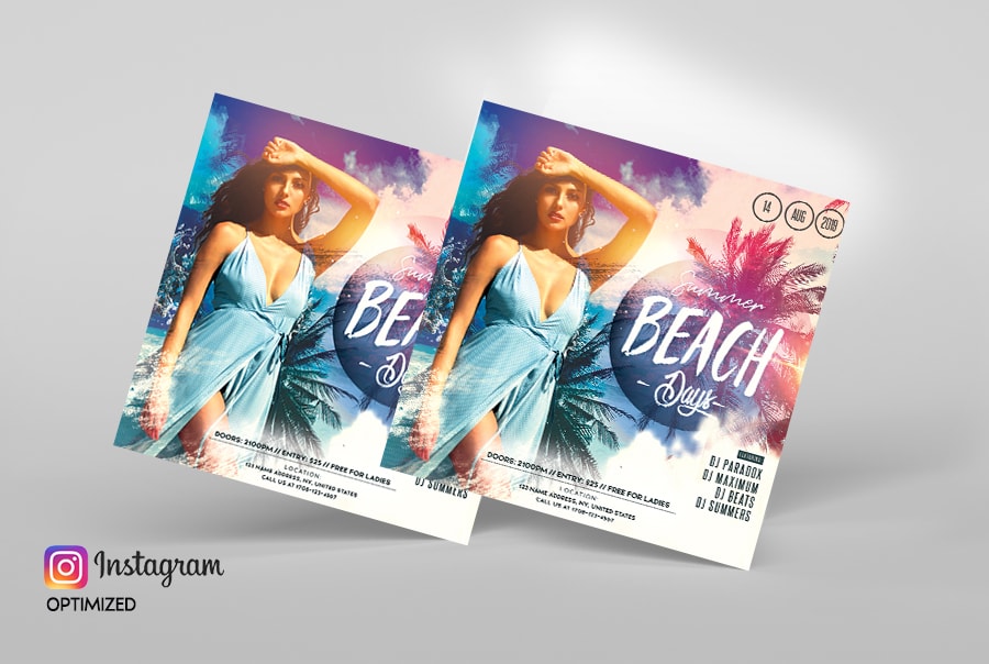 Tropical Day Free Instagram PSD Flyer Template PSDFlyer