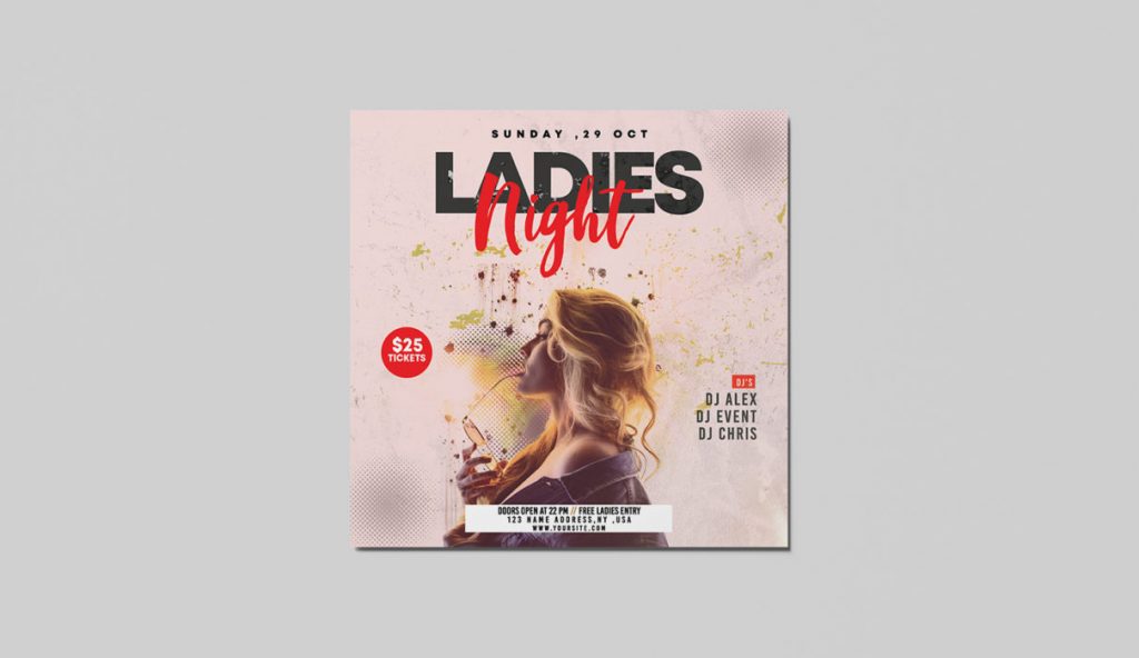 Ladies Night PSD Free Flyer Instagram Templates - PSDFlyer