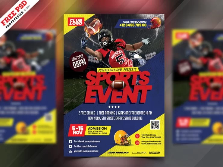 NFL Football Free PSD Flyer Template - PSDFlyer