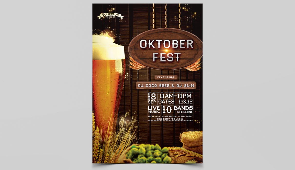 OktoberFest Party PSD Free Flyer Template - PSDFlyer