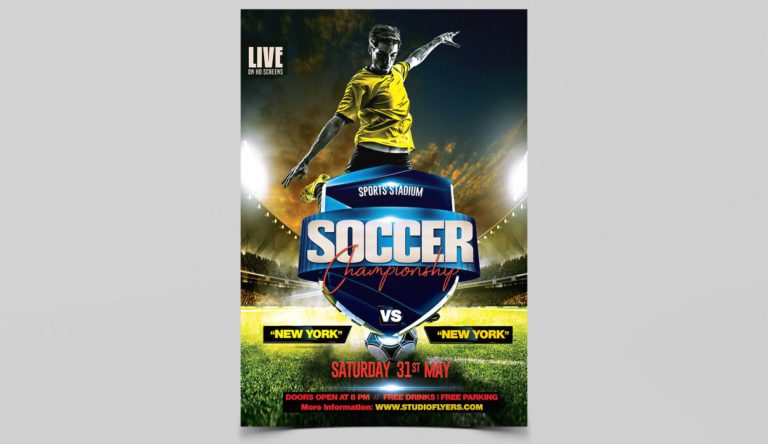 Soccer Championship Free PSD Flyer Template - PSDFlyer