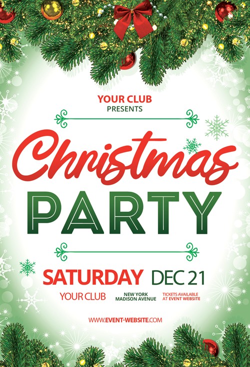 Christmas Party Poster Template Free Printable Templates