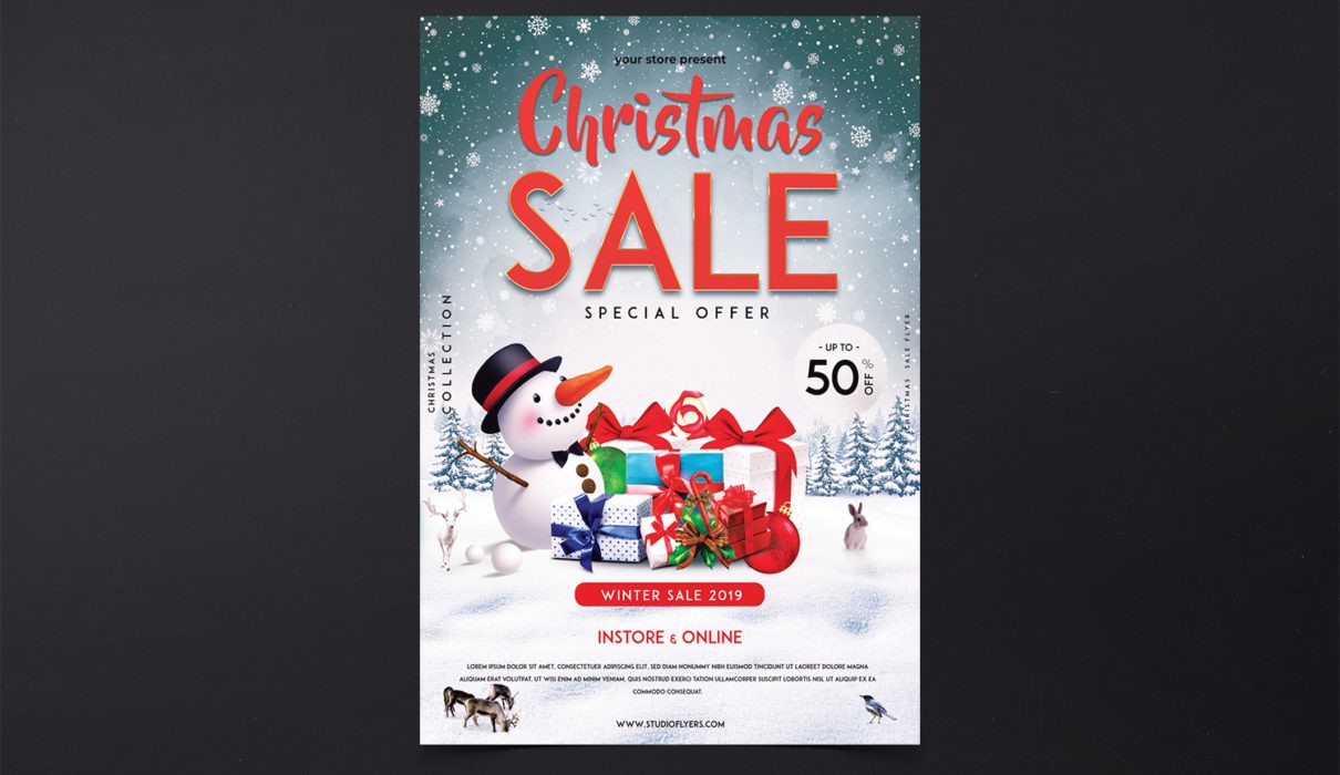Christmas Sale Free PSD Flyer Template - PSDFlyer