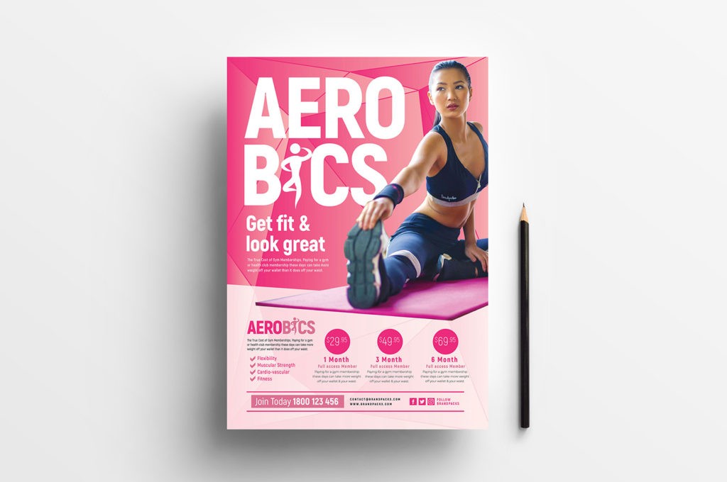 Aerobic & Fitness - Free PSD Flyer Template - PSDFlyer