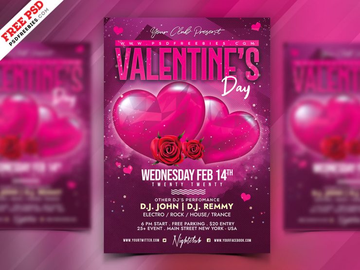 Valentine’s Day Celebration Freebie PSD Flyer - PSDFlyer