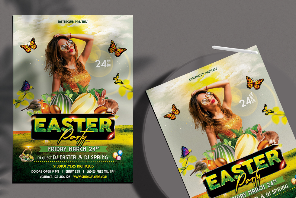 Free Easter Party Flyer Template in PSD - PSDFlyer