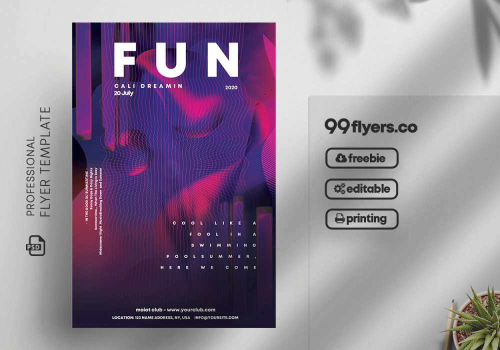 Free Fun Club Party Flyer Template Vol2 in PSD - PSDFlyer