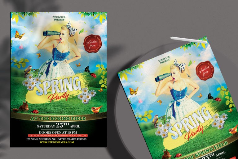 Free Spring Party Flyer Template in PSD - PSDFlyer