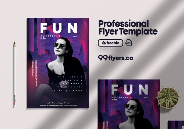 Fun Club Party PSD Flyer Template for Free - PSDFlyer