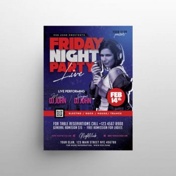 Free Friday Night Club Flyer Template in PSD - PSDFlyer