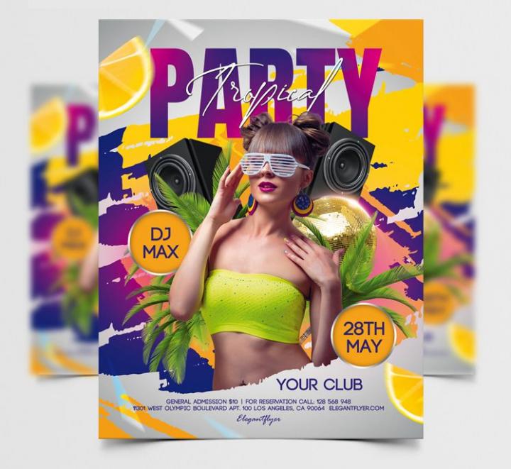 Free Tropical Party Day Flyer Template In PSD PSDFlyer