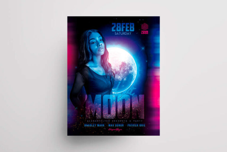 The Moon Party Free PSD Flyer Template - PSDFlyer