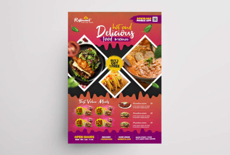 Restaurant Food Ad Free PSD Flyer Template - PSDFlyer