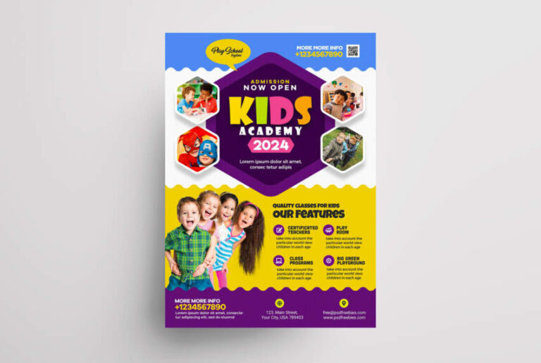 School Educational Admission Free PSD Flyer Template - PSDFlyer