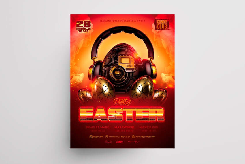 Urban Easter DJ Party Free PSD Flyer Template - PSDFlyer