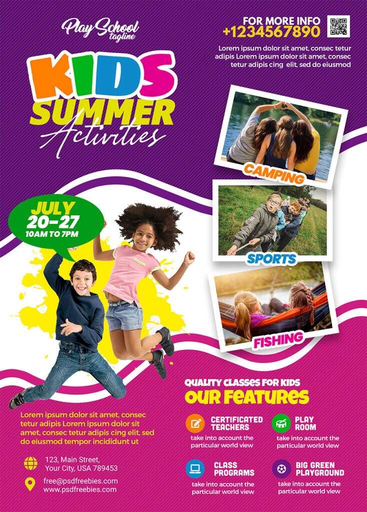 Free Kids Summer Camp Flyer Template In PSD PSDFlyer