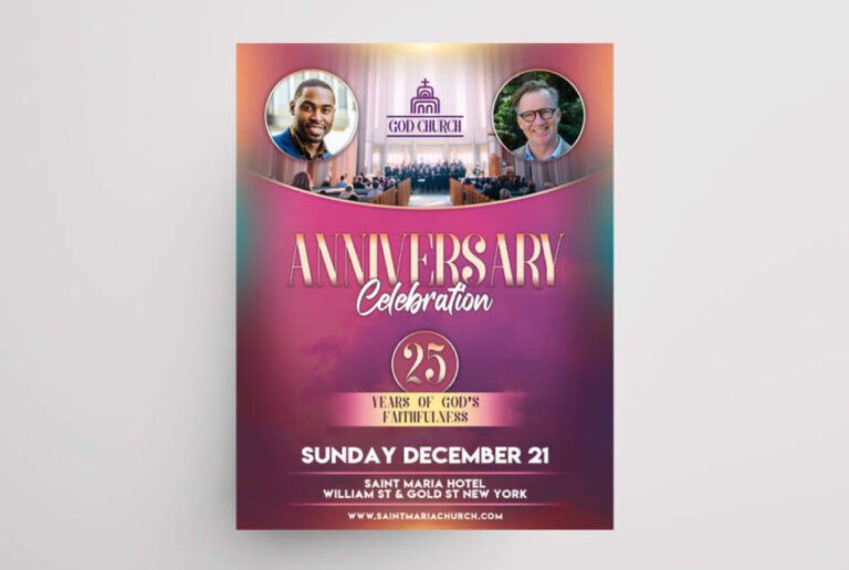 Free Church Anniversary Event Flyer Template (PSD) - PSDFlyer