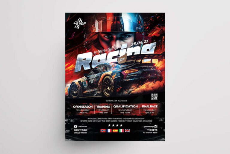 International Racing Event Free PSD Flyer Template - PSDFlyer